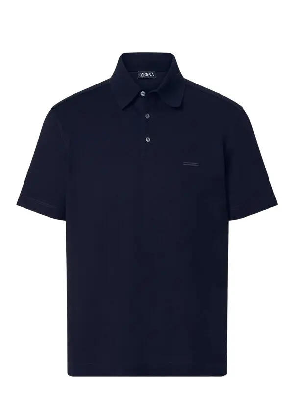 Zegna Short-sleeved Buttoned Polo Shirt - Black