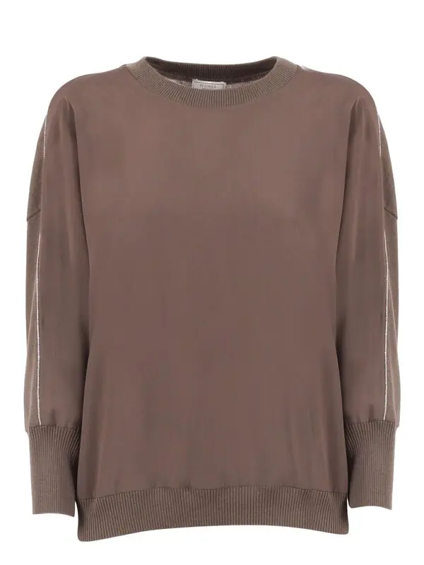 Peserico Shimmer Detail Knitted Sweater - Brown