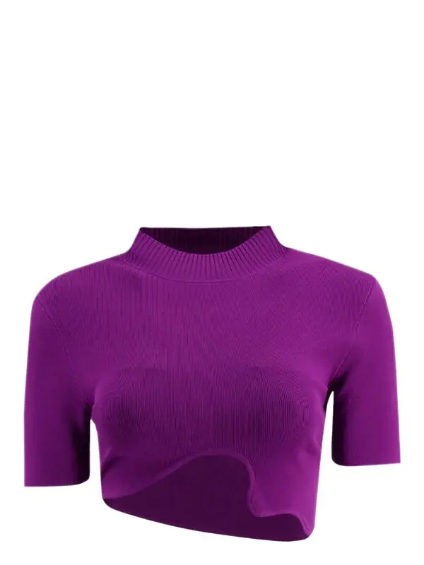 Christopher Esber Maparadita Ribbed Cropped Top - Purple