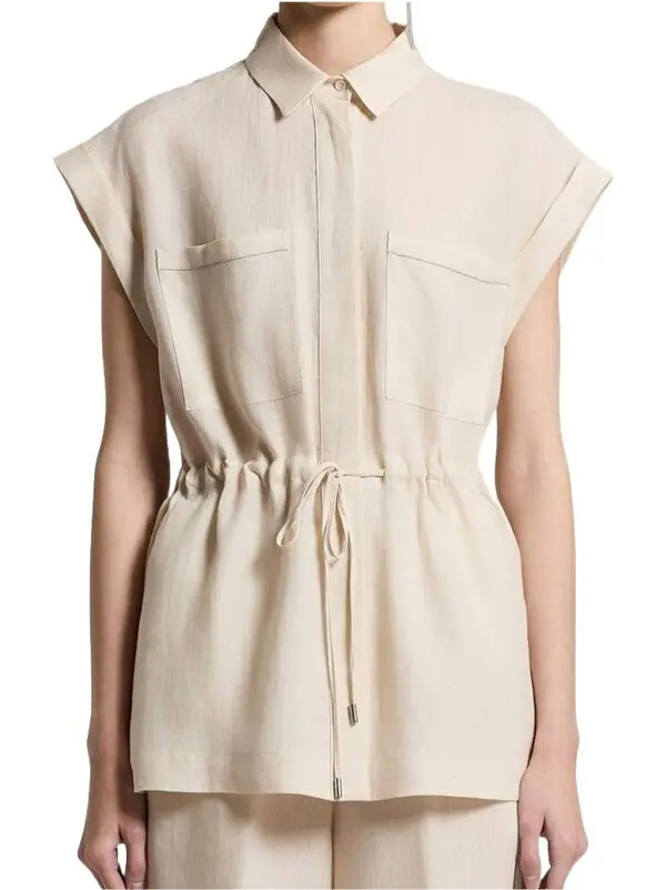 Peserico Sleeveless Drawstring Waist Shirt - Nude