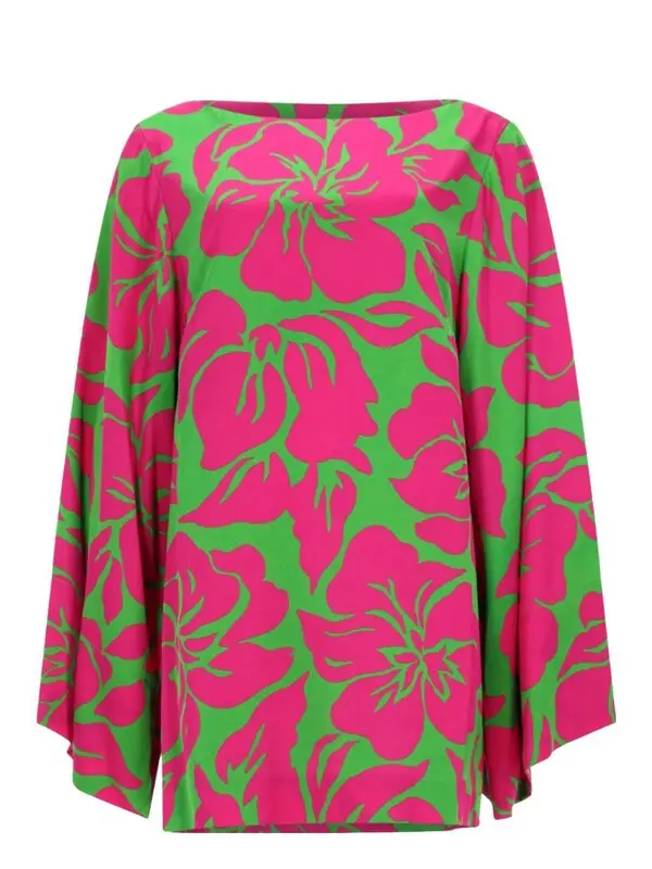 Dries Van Noten Floral Print Long Sleeve Blouse - Pink