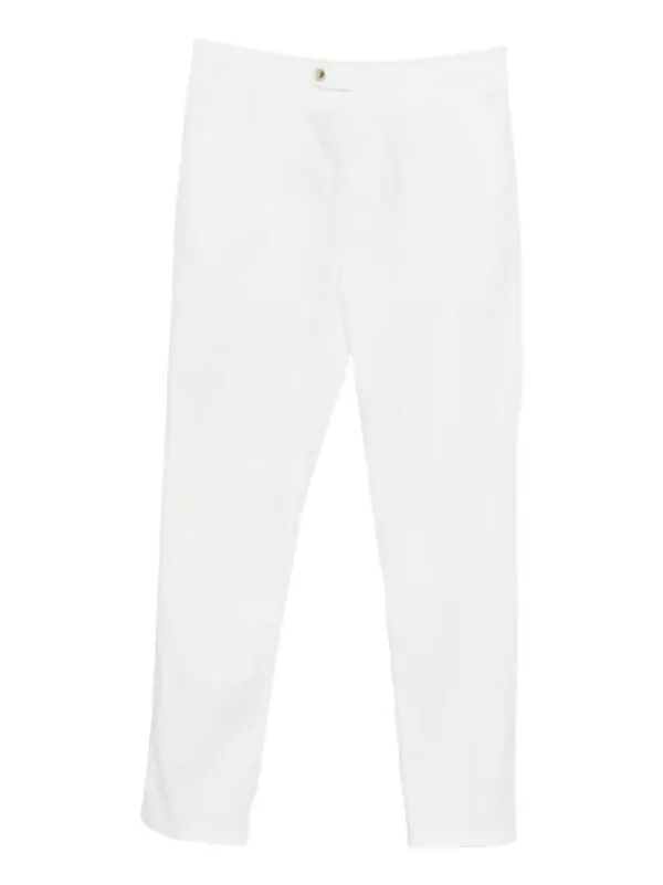 Canali Button Detail Tailored Trousers - White