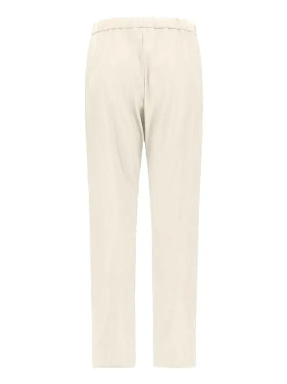 Herno Straight Leg Casual Pants With Elastic Waistband - White
