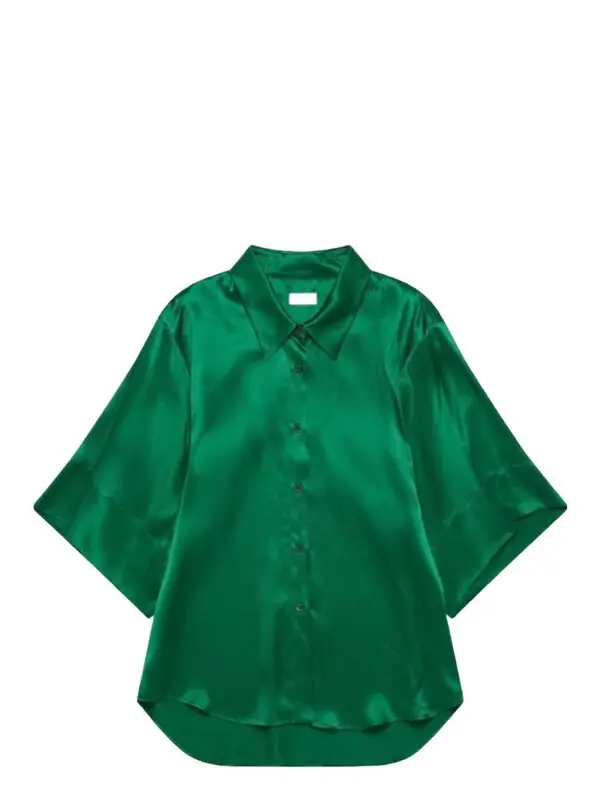 Dries Van Noten Relaxed Satin Shirt - Green