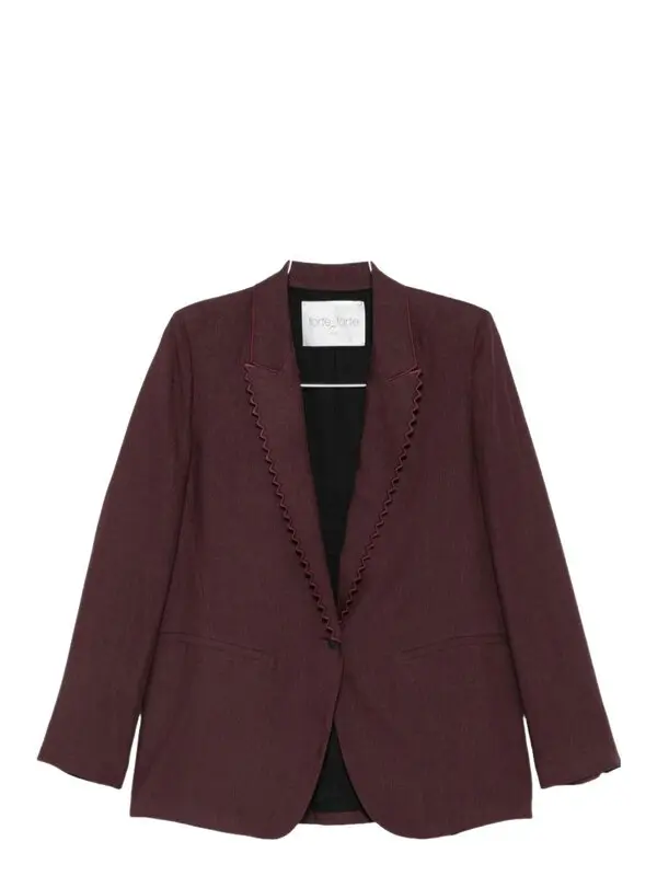 FORTE_FORTE Scalloped-edge Peak Lapel Blazer - Red
