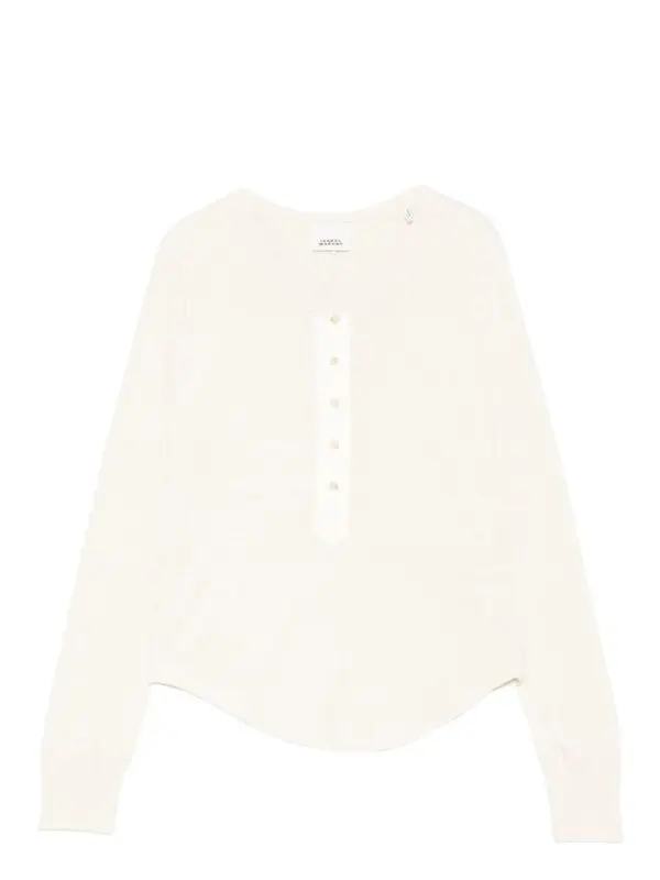 Isabel Marant Étoile Button Detail Crewneck Knit Top - No