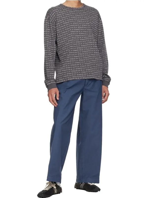 ERL Navy Chino Woven Trousers - Blue