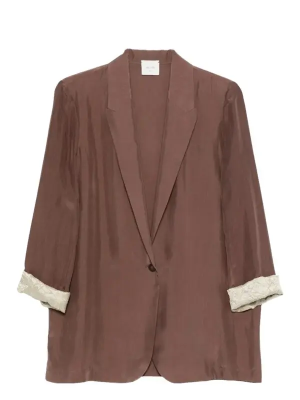 ALYSI Lapel Collar Button Detail Shirt - Mosto