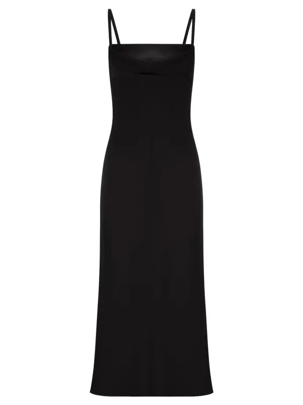 Max Mara Draped-neck Long Dress - Black