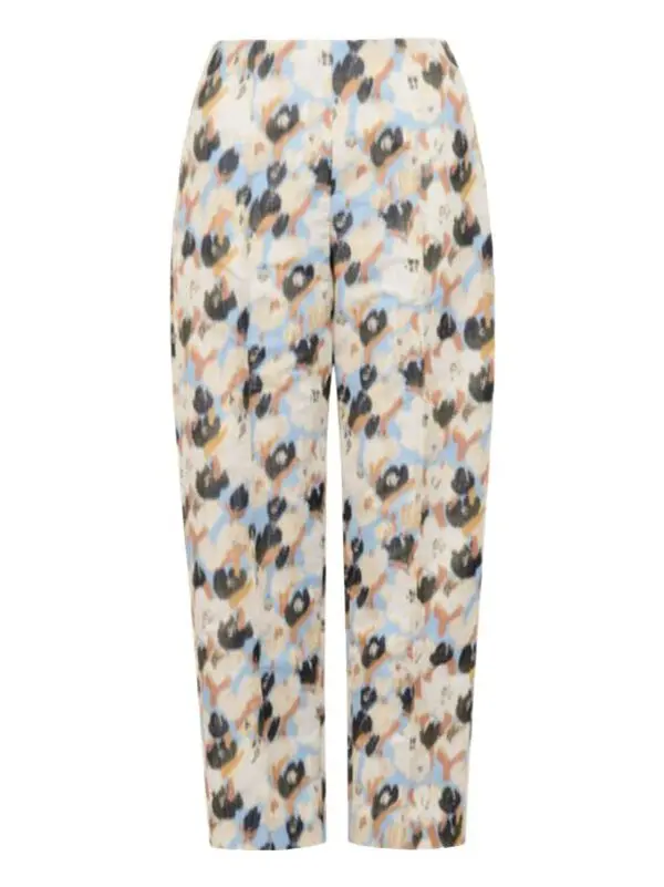 Marni Secret Bouquet Print Duchesse Trousers - Light Blue