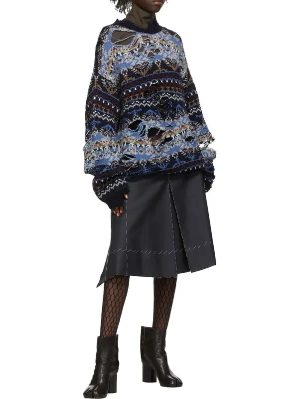 MAISON MARGIELA Spliced Pinstriped Skirt - No