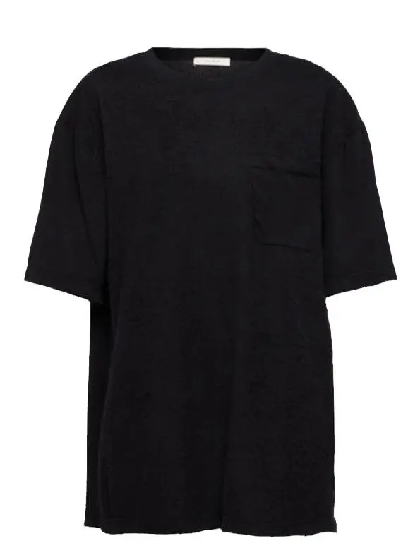 THE ROW Kaddy Short Sleeve Cotton T-shirt - Black