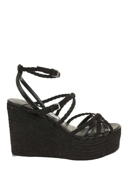 JIMMY CHOO Nyra Platform Wedge Heeled Sandals - Black