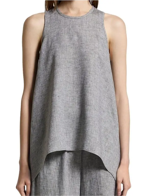Peserico Asymmetric Sleeveless Top - Gray