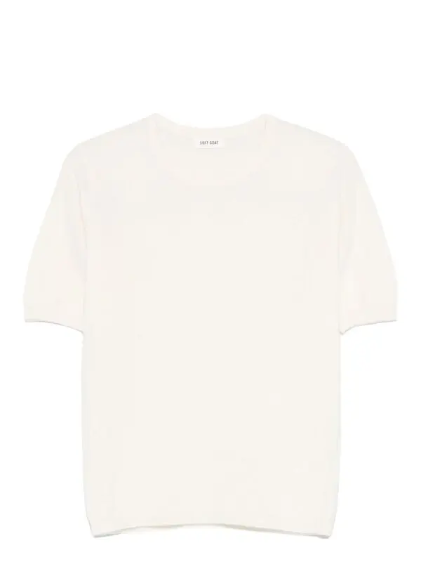 Soft Goat Short-sleeved Knitwear - Feather White
