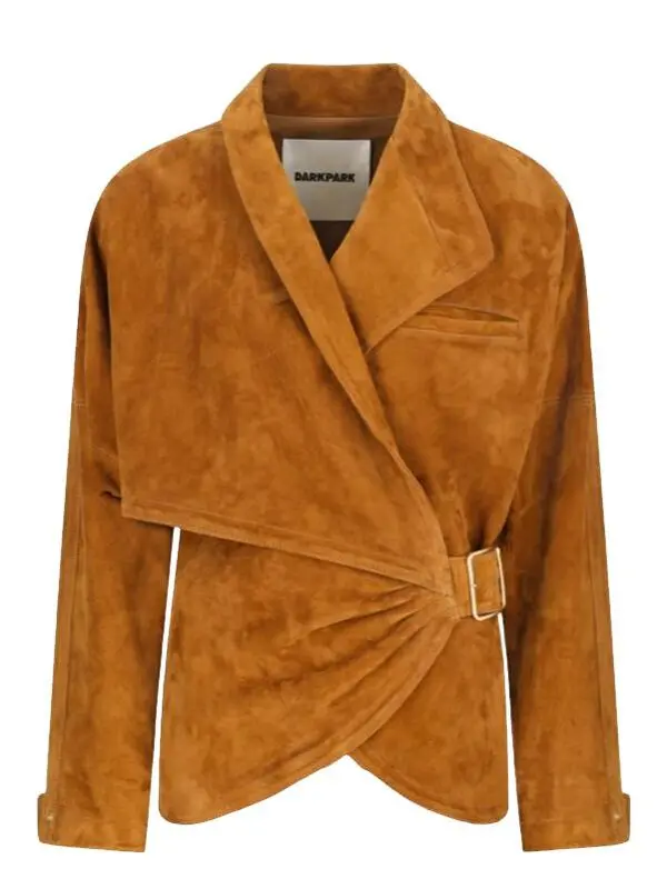 DARKPARK Belted Suede Jacket - Brown