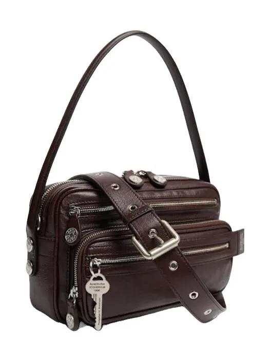 Acne Studios Small Cameroon Party Leather Shoulder Bag - Black