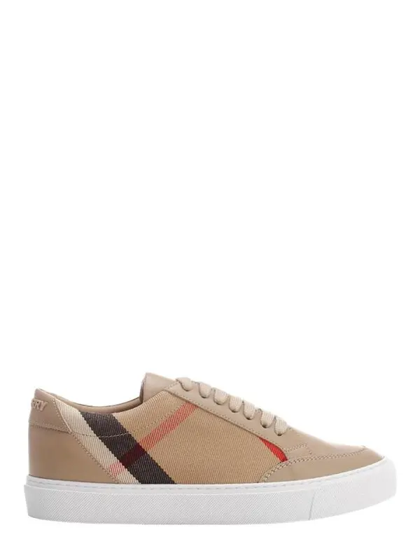Burberry Horse Check Lace-up Sneakers - White