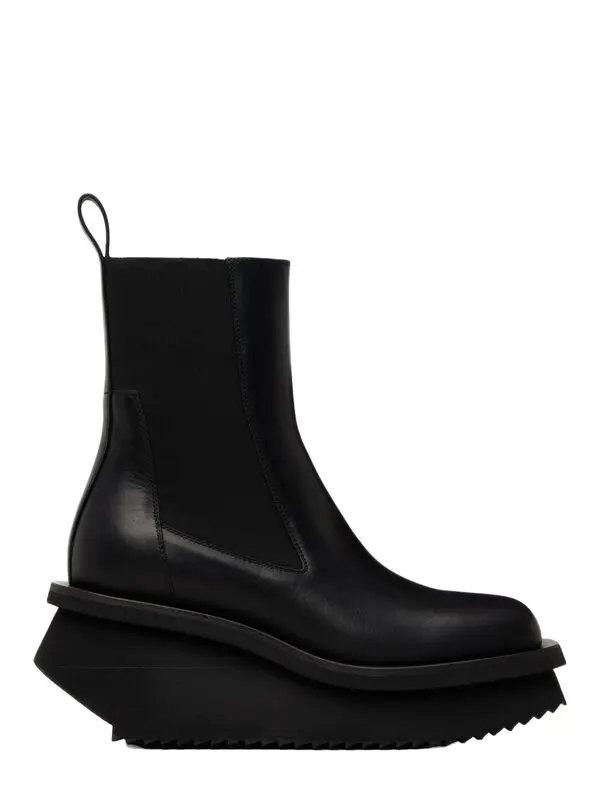 Rick Owens Chelsea Boots With Pull Tab And Thick Midsole - Black