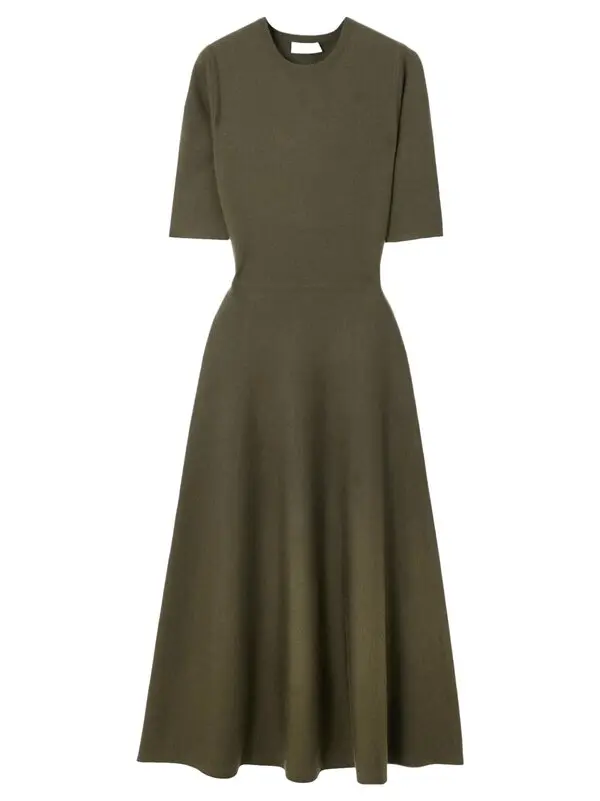 Gabriela Hearst Round Neck Midi Dress - Green