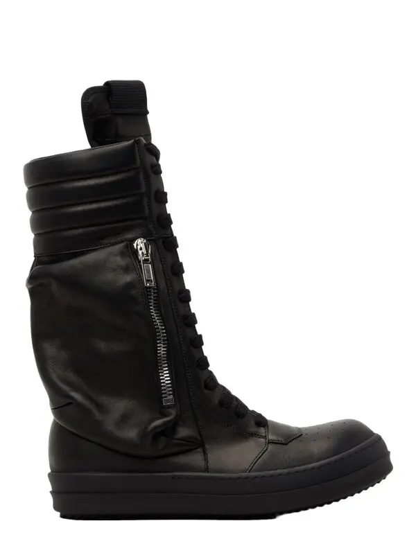 Rick Owens Lace-up High-top Casual Boots - Black