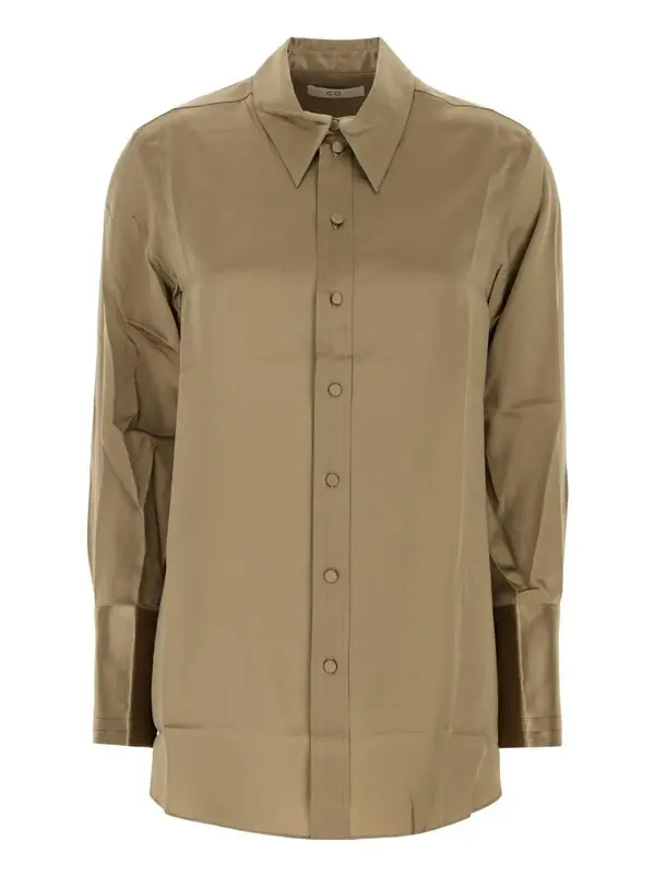 Co Tapered Satin Shirt - Brown