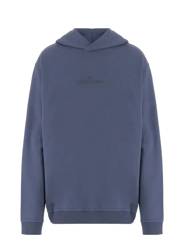 MAISON MARGIELA Embroidered Logo Hooded Sweater - Blue