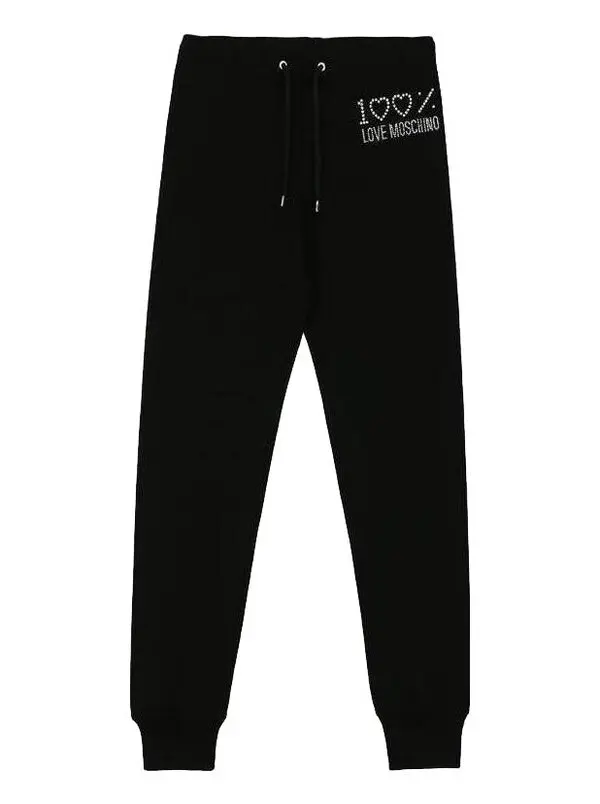 Moschino Embellished Logo Drawstring Sweatpants - Black