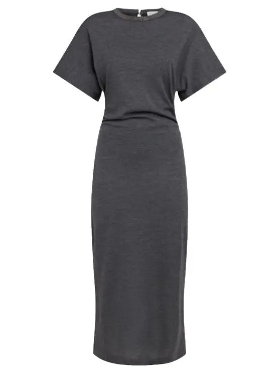 Brunello Cucinelli Wool Midi Dress - Black