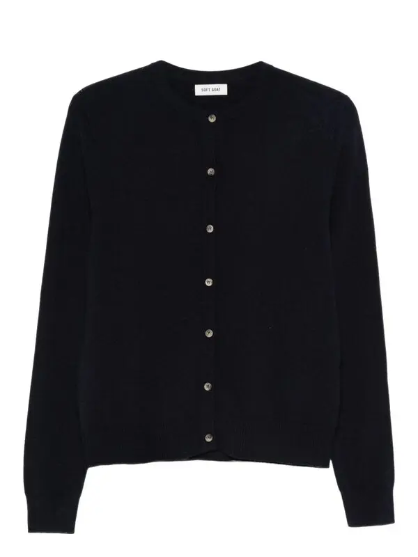 Soft Goat Crew Neck Long-sleeved Knitwear - Black
