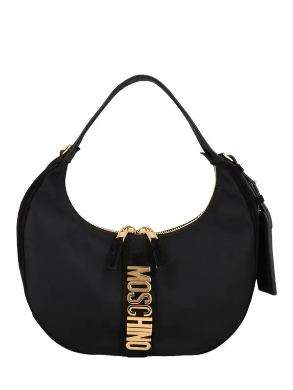 Moschino Zip Hobo Shoulder Bag - Black