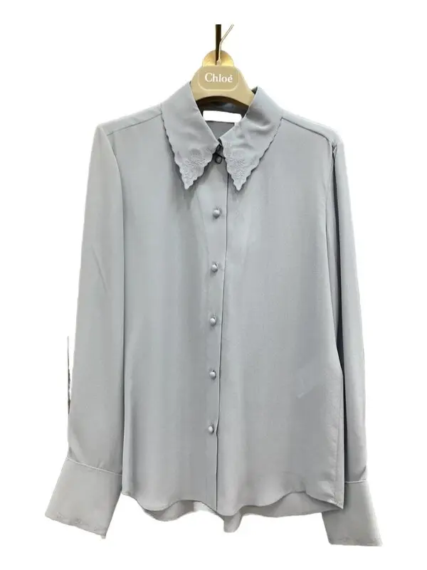 Chloé Ruffled Shirt - Gray