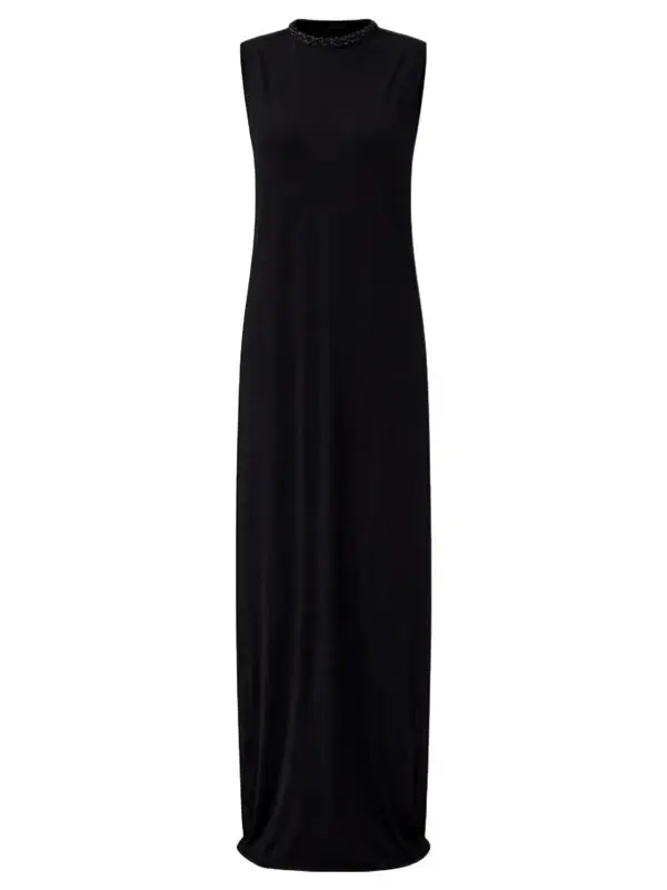 Elisabetta Franchi Sleeveless Maxi Dress With Embellishments - Black
