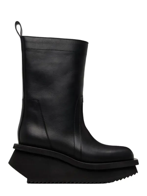 Rick Owens Square Toe Chelsea Boots With Pull Tab - Black
