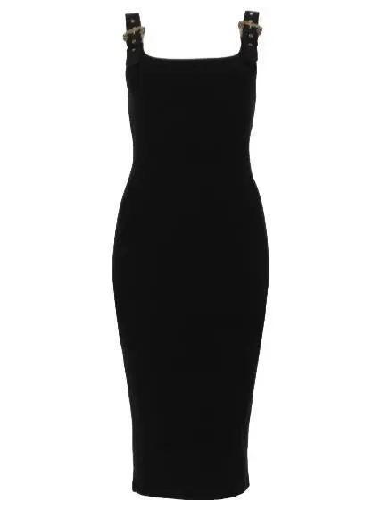 Versace Chain-strap Midi Dress - Black