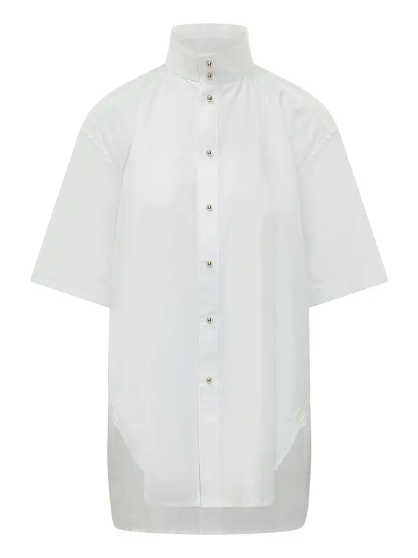 DARKPARK Roberta High-neck Popeline Shirt - White