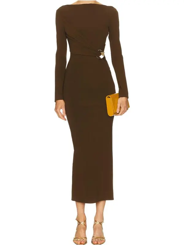 Roland Mouret Long Sleeve One-shoulder Midi Dress - Green