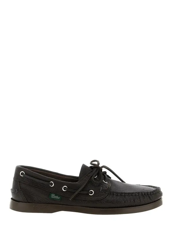 Paraboot Logo Patch Lace-up Loafers - Black