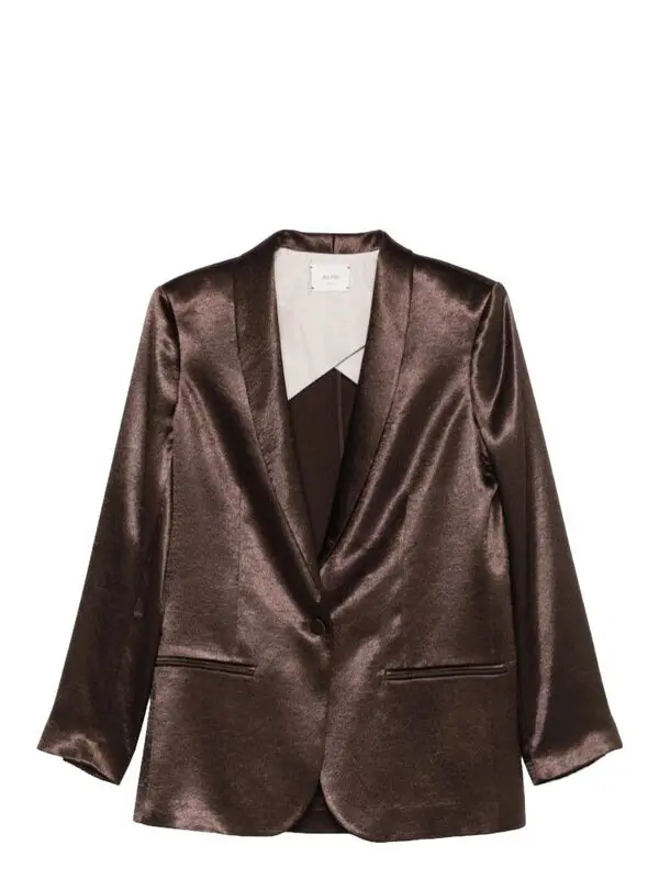 ALYSI Smoking Jacket With Shawl Lapels - Chocolate