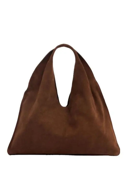 THE ROW Small Bindle Suede Top Handle Bag - Brown