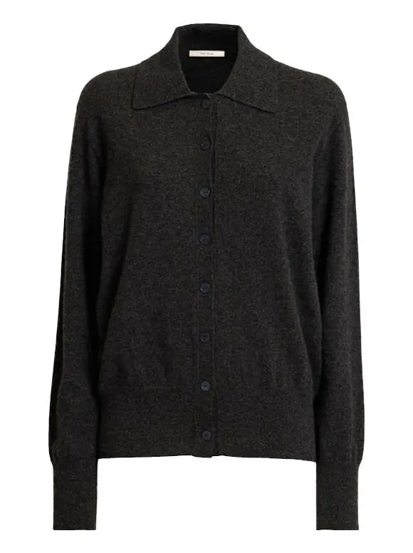THE ROW Lillia Knit Cashmere Cardigan - Black