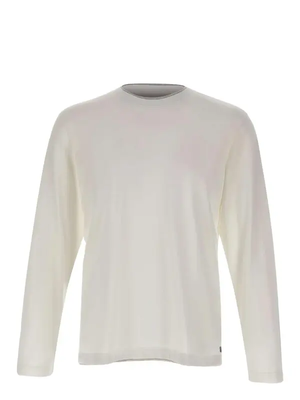 Eleventy Contrast Trim Knitted Sweater - White