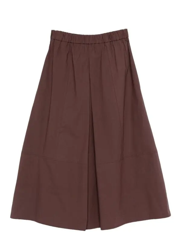 Antonelli Firenze Midi Skirt With Elasticated Waistband - Brown