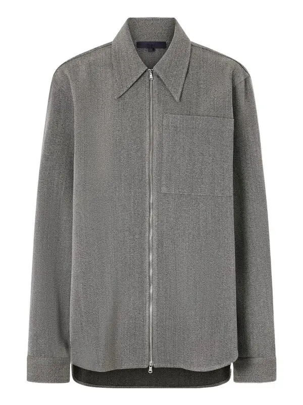 Tibi Mélange Virgin Wool Zip-up Jacket - Gray