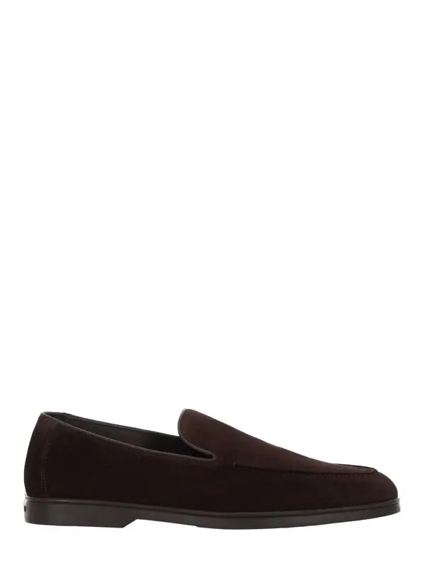 DOUCAL'S Classic Suede Loafers - Dark Brown