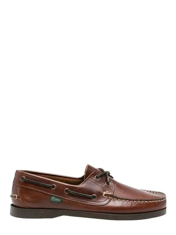 Paraboot Lace-up Boat Shoes With Contrast Stitching - Brown