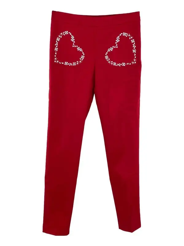 Moschino Heart Appliqué Pants - Red
