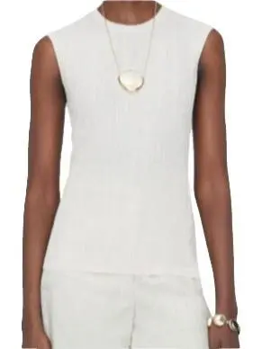 JOSEPH Calife Ribbed Sleeveless Knit Top - White