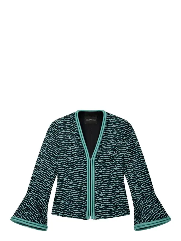 Emporio Armani Textured Pattern Blazer - Black