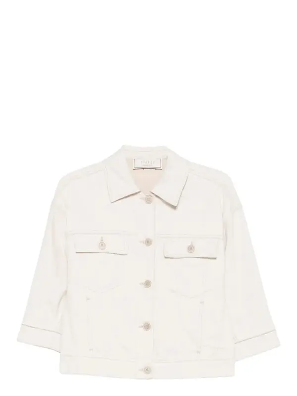 Peserico Contrast-stitched Denim Jacket - White